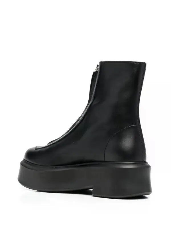 THE ROW Zipped Ankle Boots - Black