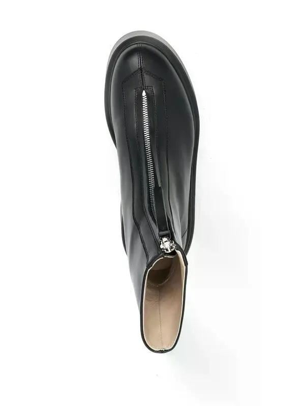 THE ROW Zipped Ankle Boots - Black