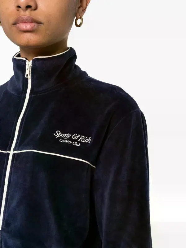 SPORTY & RICH Velour Zip-up Jacket