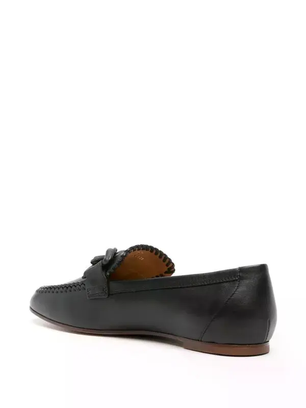 TOD'S Chain-link Leather Loafers - Black