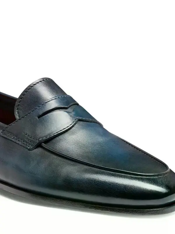 Santoni Carlo Leather Loafers - Blue