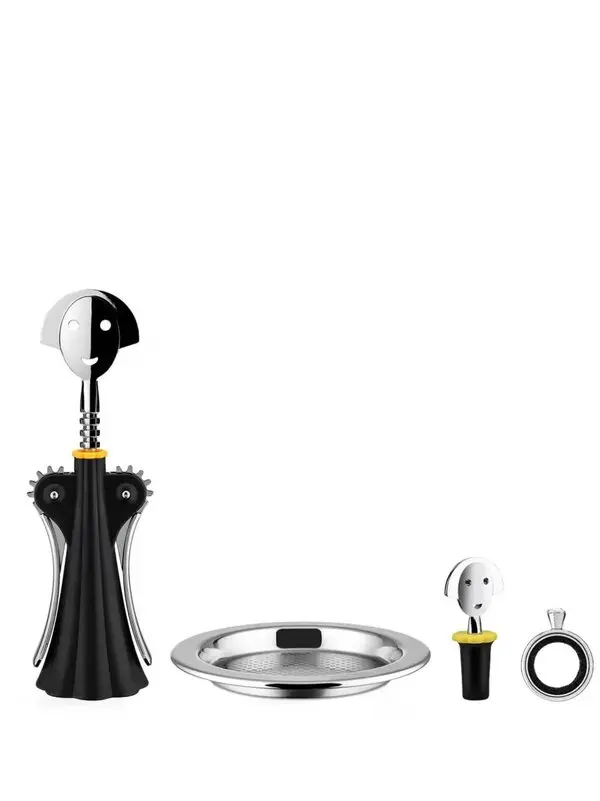 ALESSI Gam01 Stainless Steel Wine Set - Black