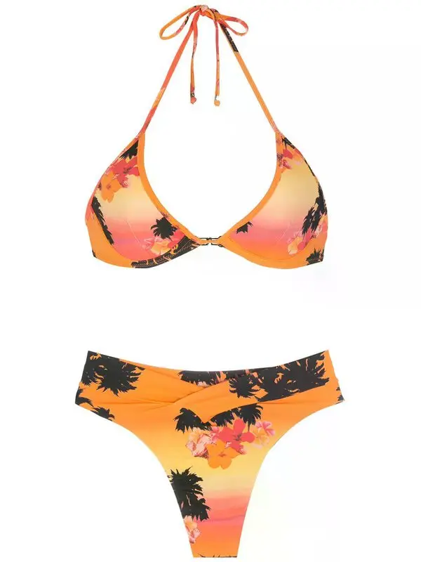 AMIR SLAMA Ilha De Hibiscus Bikini Set - Orange