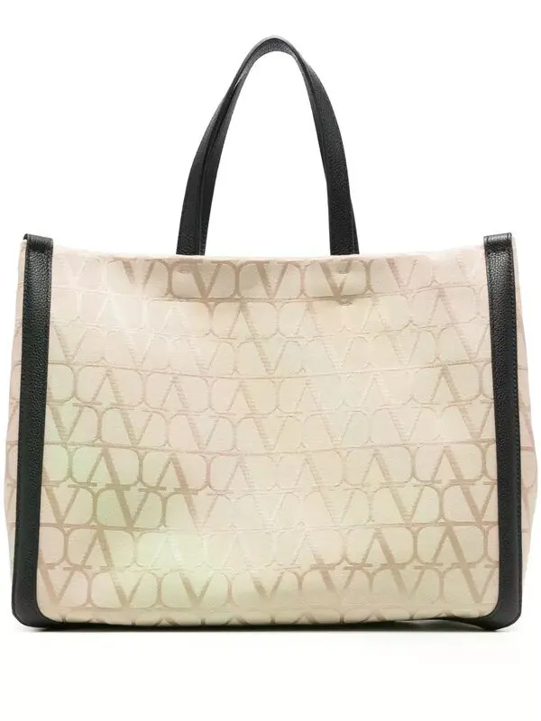 Valentino Garavani Vlogo Signature Print Tote Bag - Neutrals