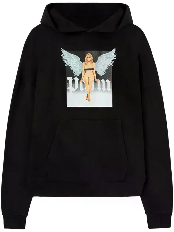 Palm Angels Crystal Pin-up Hoodie - Black
