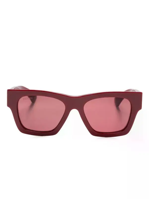 Gucci Logo-lettering Sunglasses - Red