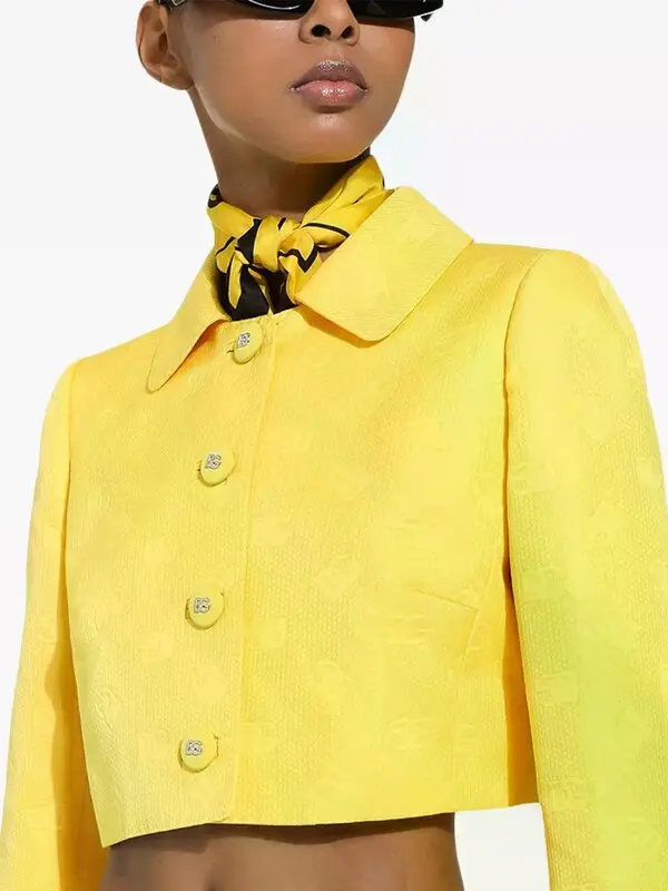 Dolce & Gabbana Monogram-jacquard Cropped Jacket