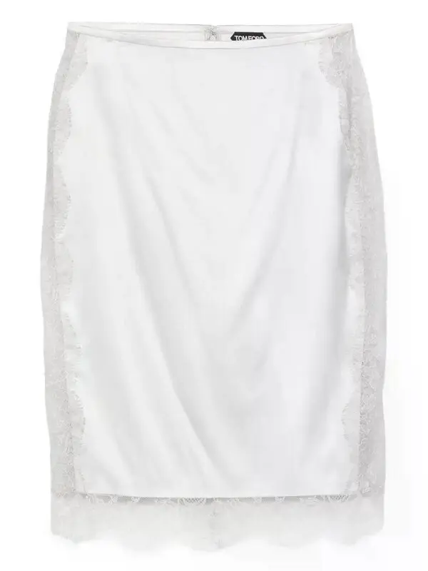 TOM FORD Lace-detail Midi Skirt - Grey