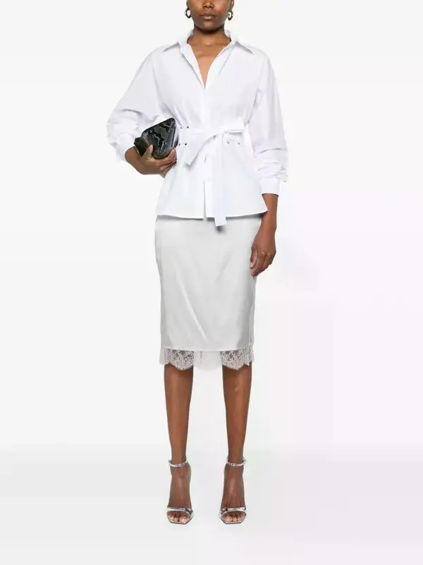 TOM FORD Lace-detail Midi Skirt - Grey