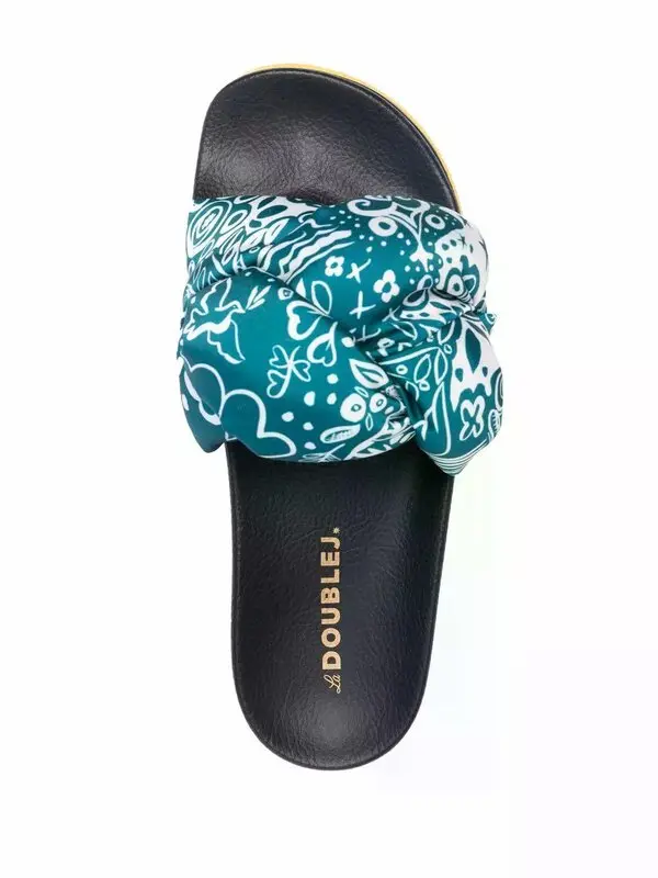 La DoubleJ Treccia Slide Sandals - Blue