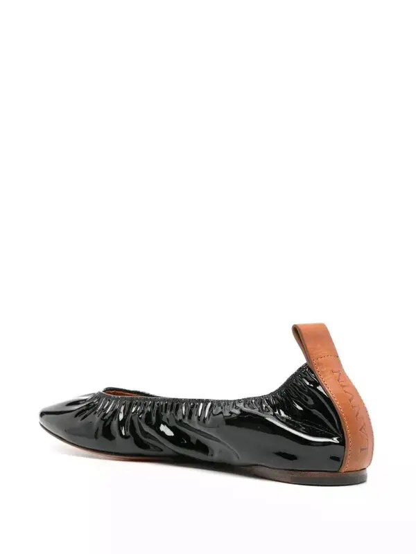 LANVIN Patent Leather Ballerina Shoes - Black