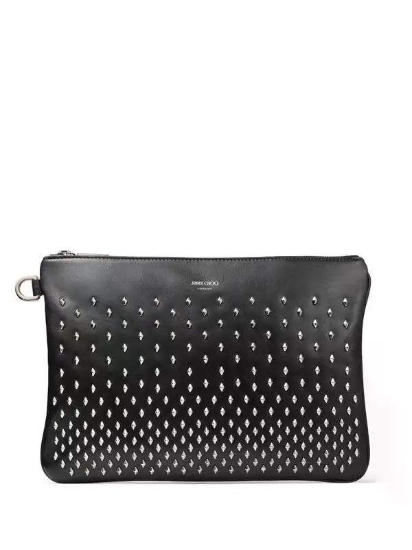 JIMMY CHOO Leather Derek Clutch Bag - Black
