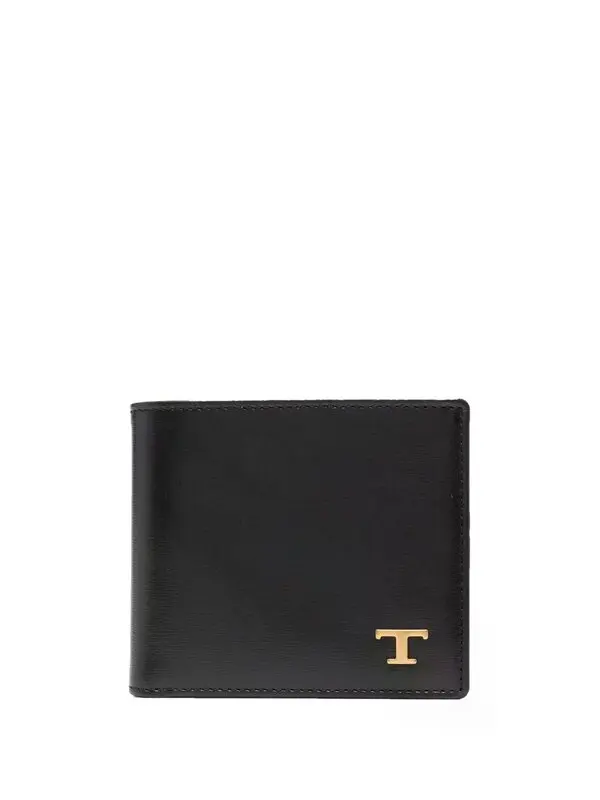 TOD'S Logo-plaque Leather Bi-fold Wallet - Black