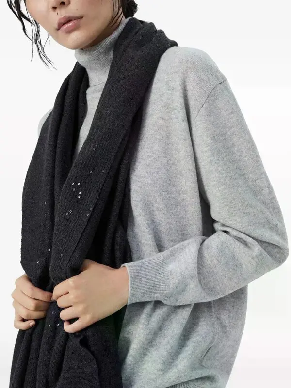 Brunello Cucinelli Sequin-embellished Scarf - Black