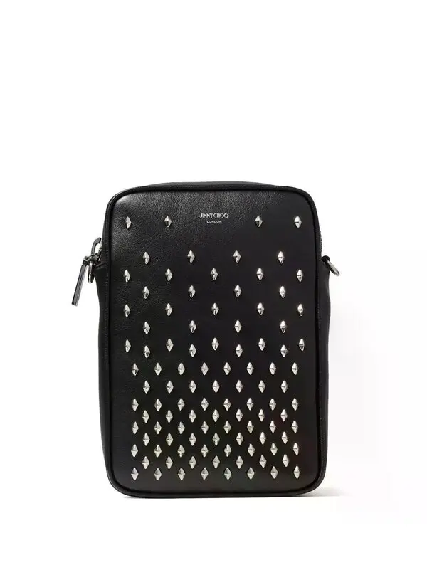 JIMMY CHOO Kimi Leather Messenger Bag - Black