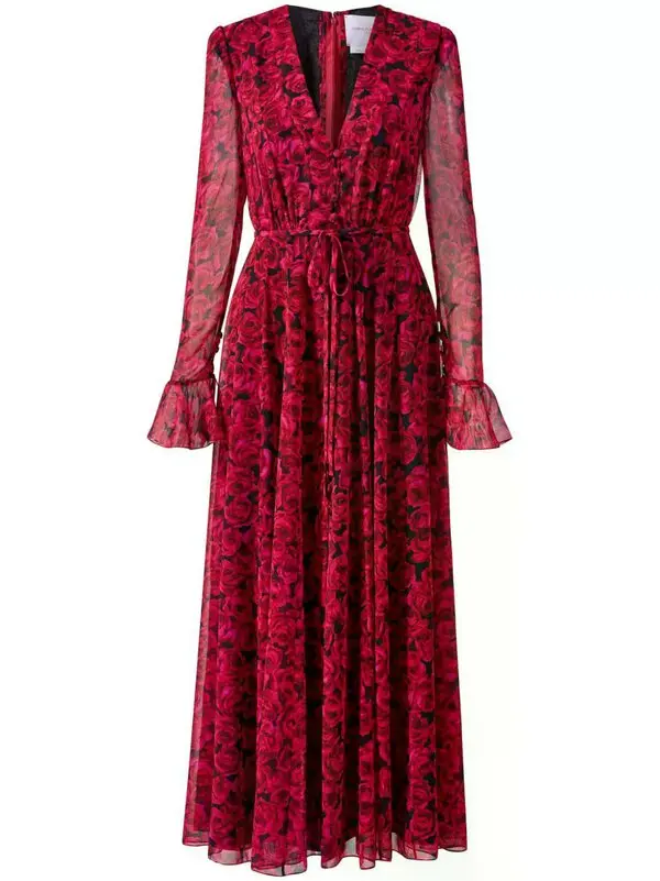 Carolina Herrera Georgette Midi Dress