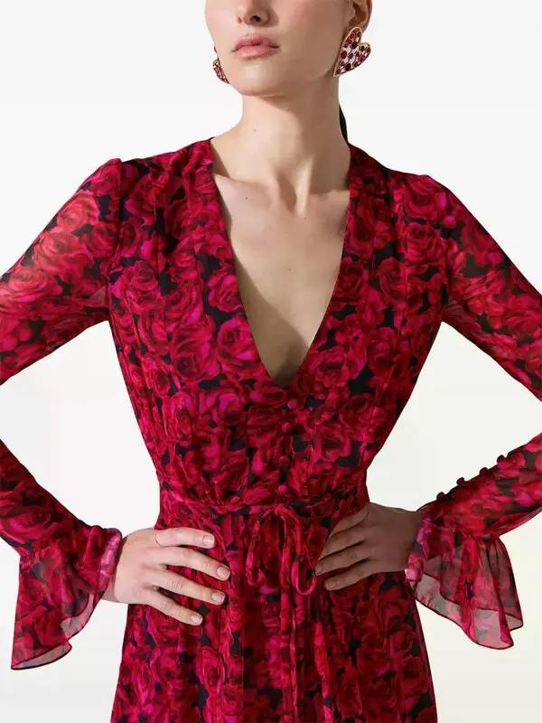 Carolina Herrera Georgette Midi Dress