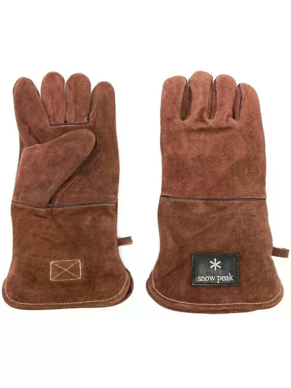 SNOW PEAK Leather Fire Side Gloves - Brown