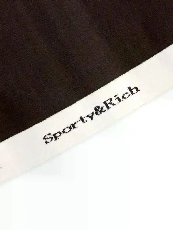 SPORTY & RICH Serif-logo Ribbed Crop Top