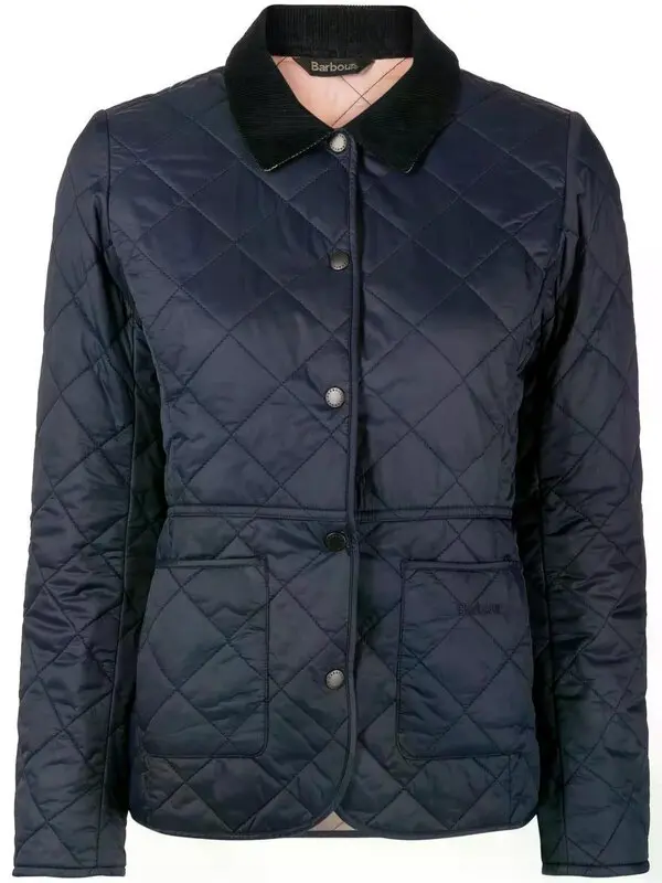 Barbour Quilted Corduroy-collar Jacket - Blue