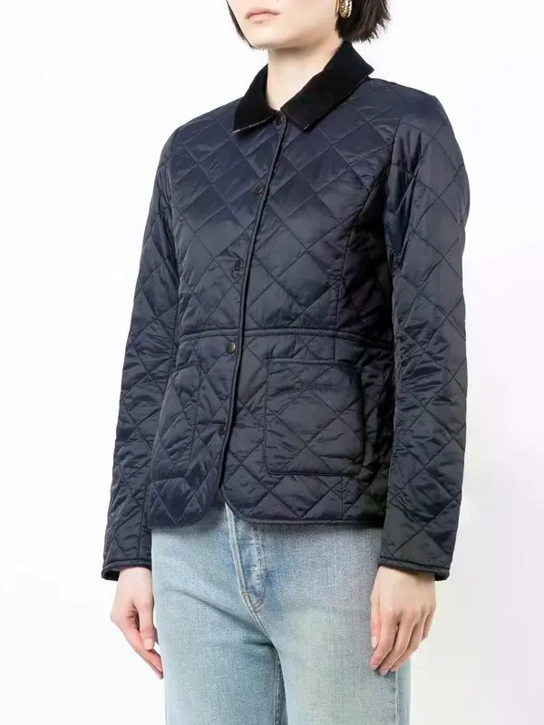 Barbour Quilted Corduroy-collar Jacket - Blue