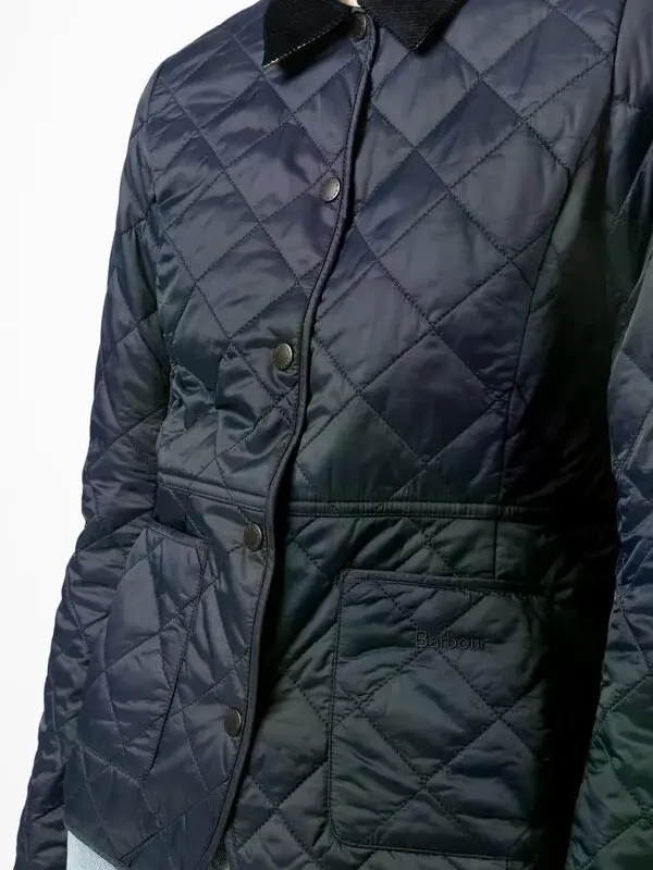 Barbour Quilted Corduroy-collar Jacket - Blue