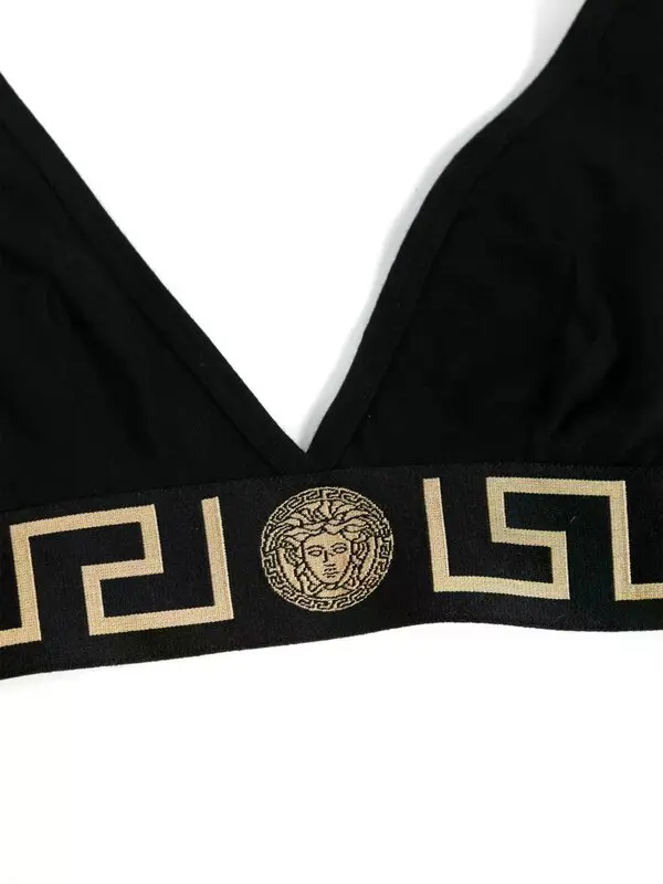Versace Cotton-jersey Triangle Bralette - Black
