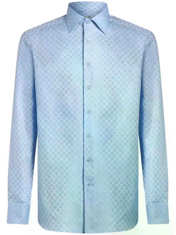 Etro Jacquard Cotton Shirt - Blue