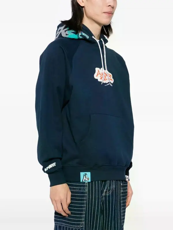 AAPE BY *A BATHING APE Logo-patch Hoodie - Blue
