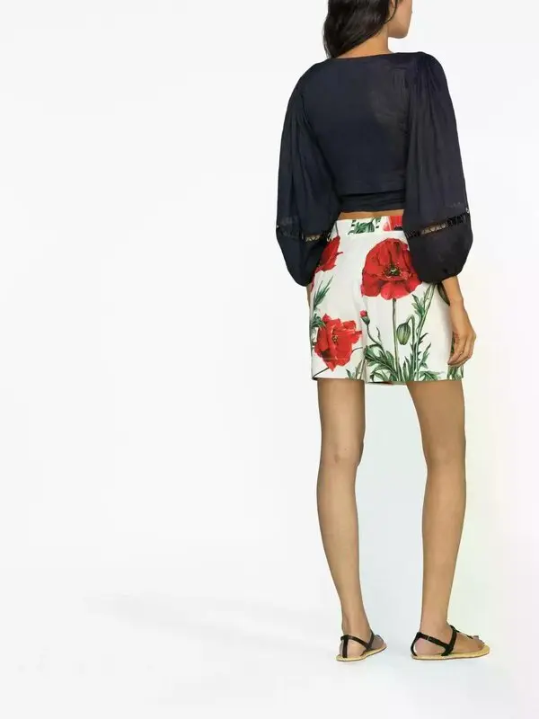 Dolce & Gabbana Floral-print Cotton Tailored Shorts