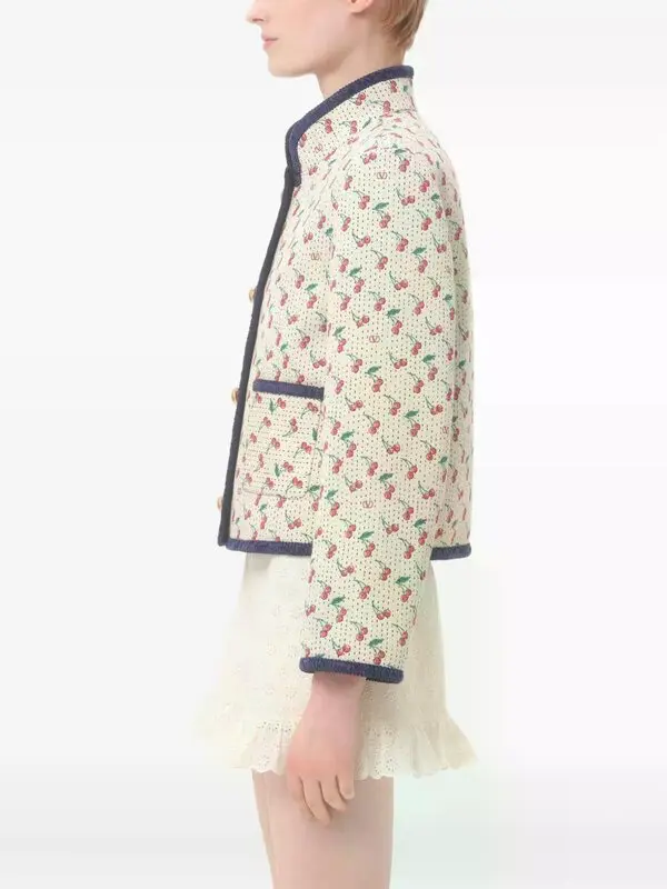 Valentino Garavani Padded Caban With Cherryfic-print Jacquard