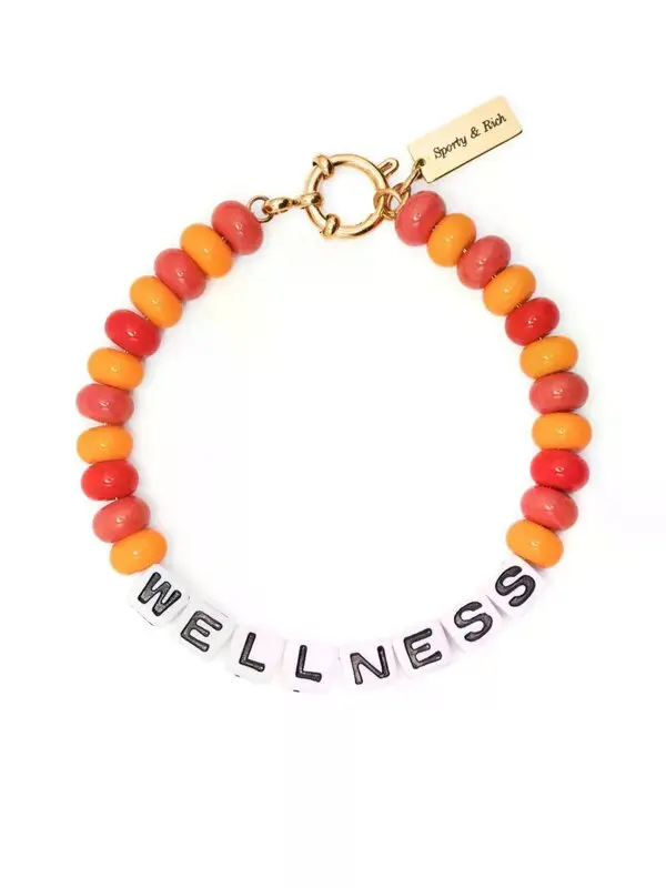 SPORTY & RICH Wellness Bead Bracelet - Orange