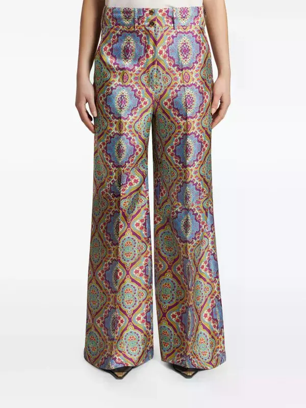 Etro Medallion-print Silk Trousers