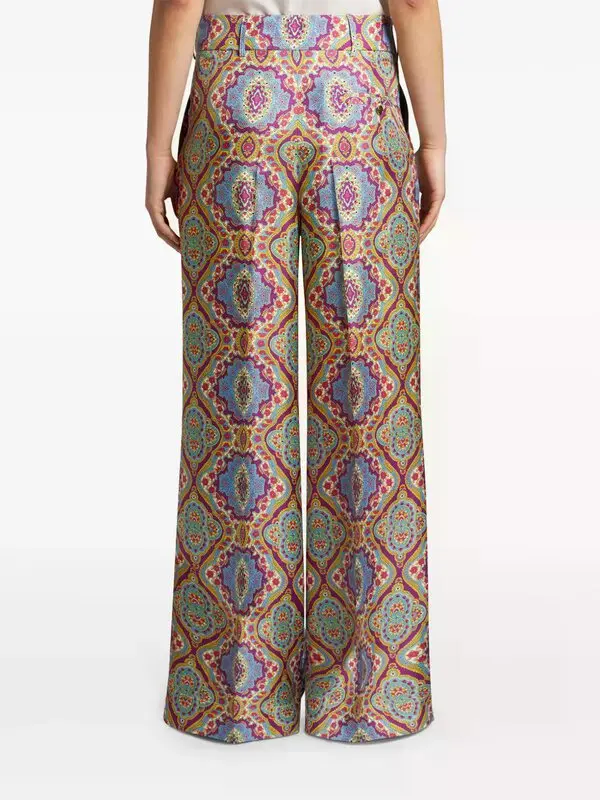Etro Medallion-print Silk Trousers