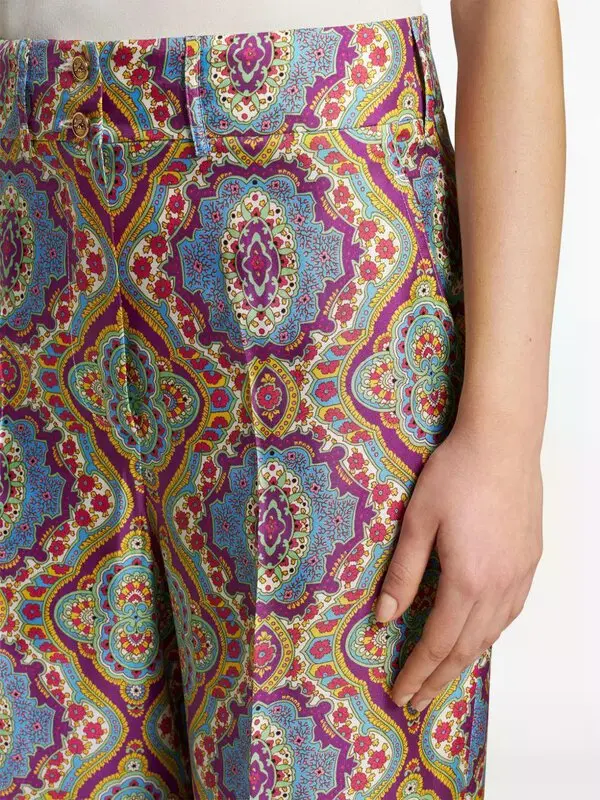 Etro Medallion-print Silk Trousers