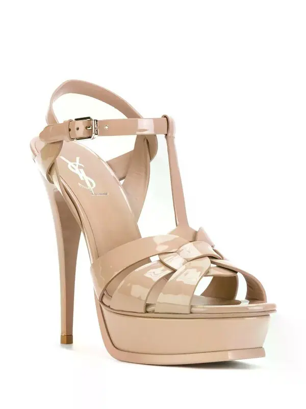 Saint Laurent 105mm Classic Tribute Sandals - Neutrals