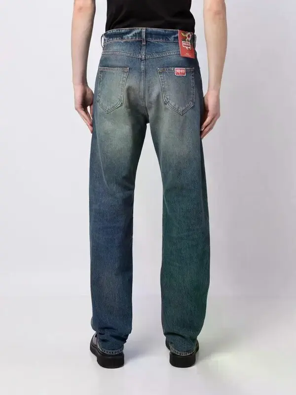 Kenzo Stonewashed Straight-leg Jeans