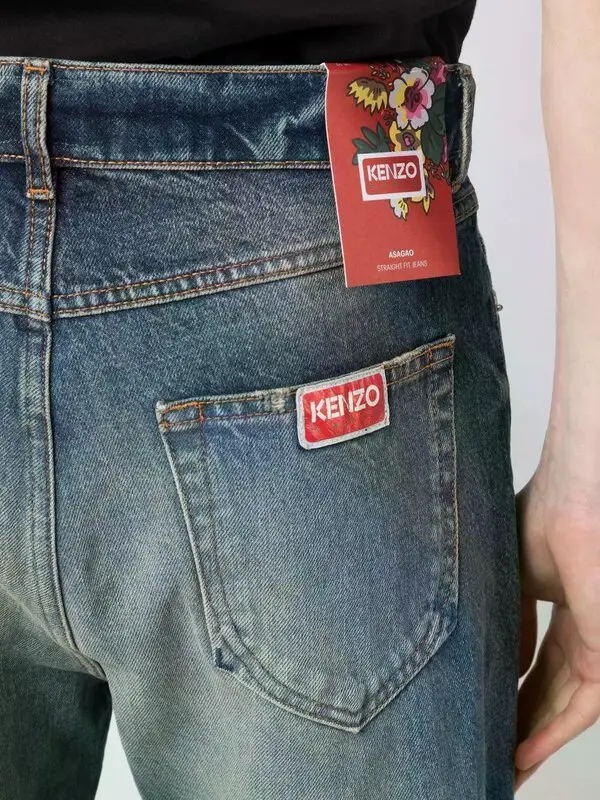 Kenzo Stonewashed Straight-leg Jeans