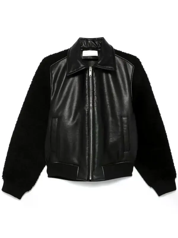 Random Identities Faux-leather And Faux Shearling Bomber Jacket
