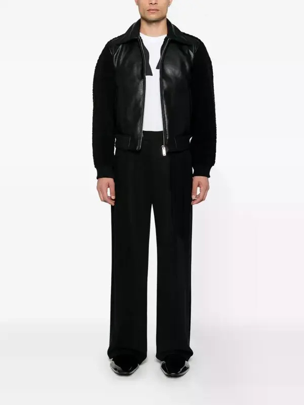 Random Identities Faux-leather And Faux Shearling Bomber Jacket