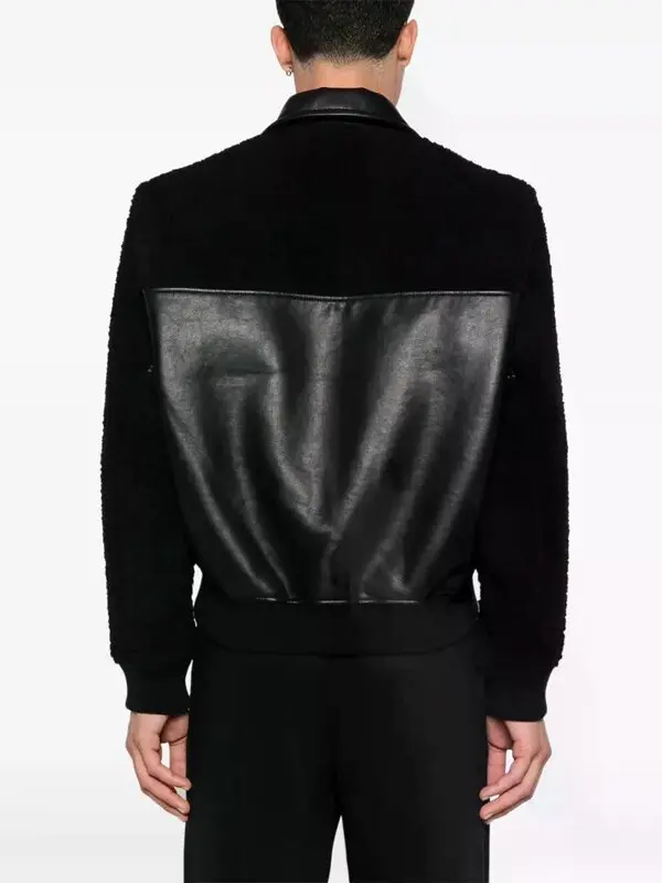 Random Identities Faux-leather And Faux Shearling Bomber Jacket