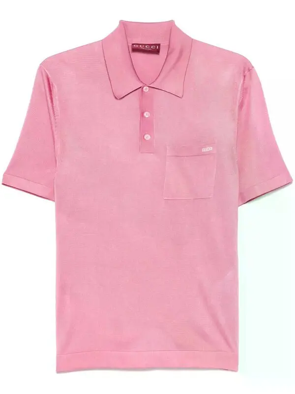 Gucci Fine-knit Silk Polo Shirt