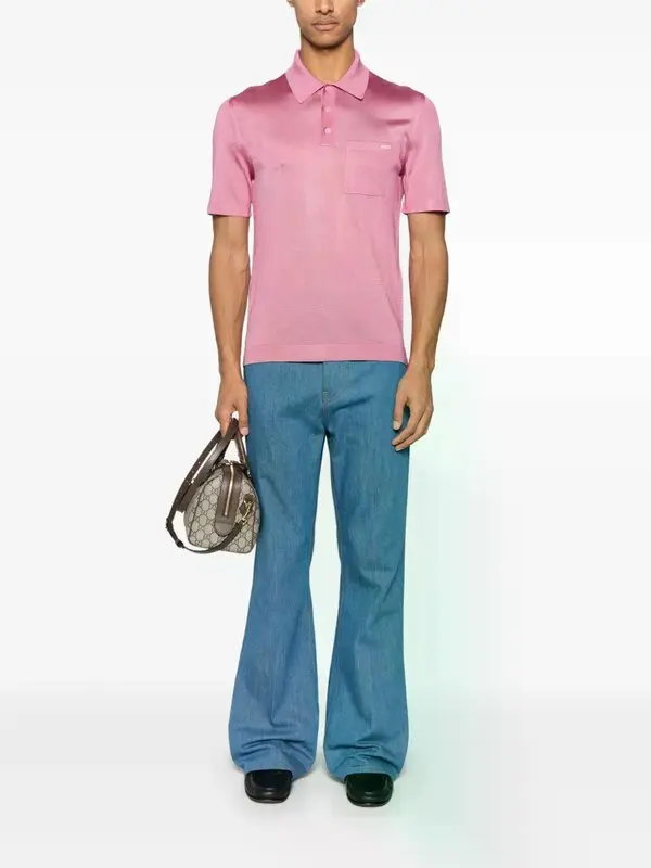 Gucci Fine-knit Silk Polo Shirt