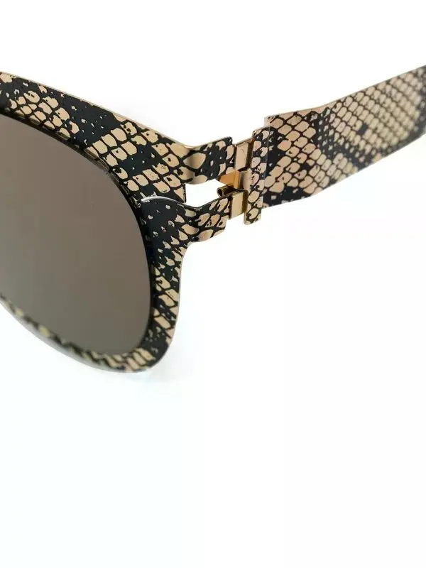 Mykita Python-print Wayfarer-frame Sunglasses - Gold