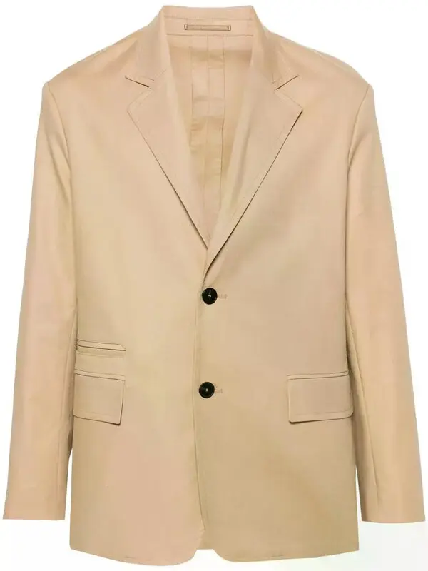 LANVIN Single-breasted Cotton Blazer - Neutrals