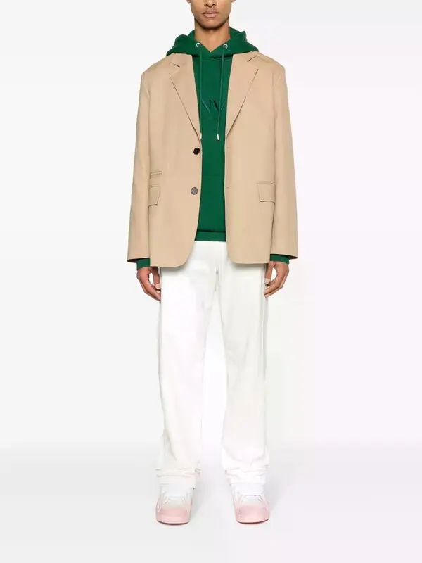 LANVIN Single-breasted Cotton Blazer - Neutrals