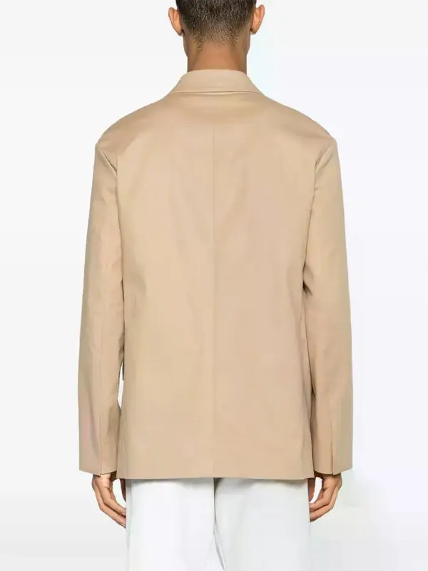 LANVIN Single-breasted Cotton Blazer - Neutrals