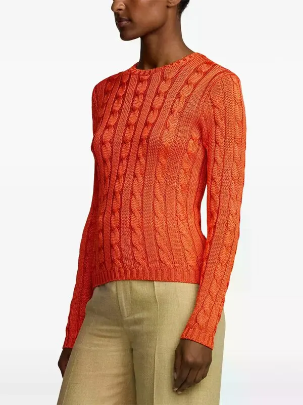 Ralph Lauren Aran-knit Jumper - Orange