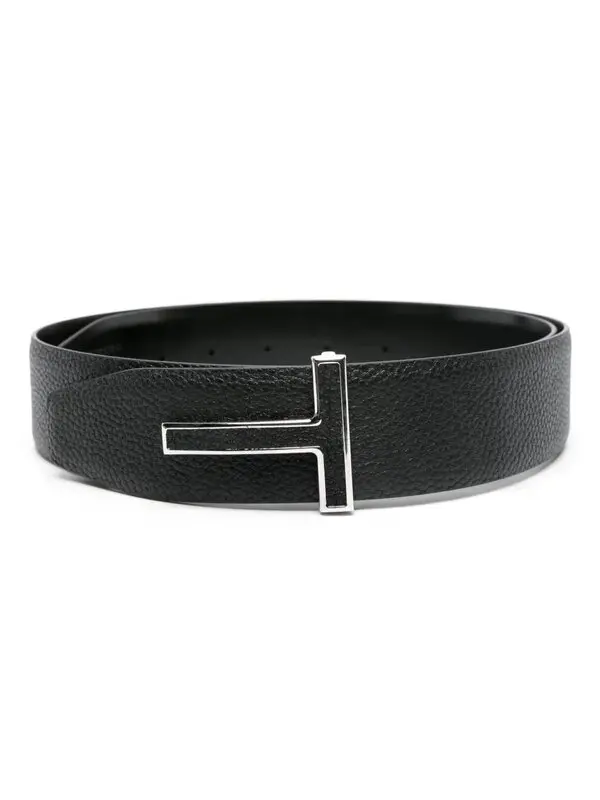 TOM FORD T-buckle Leather Belt - Black
