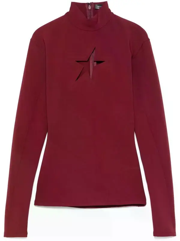 MUGLER Cut-out Star Top - Red